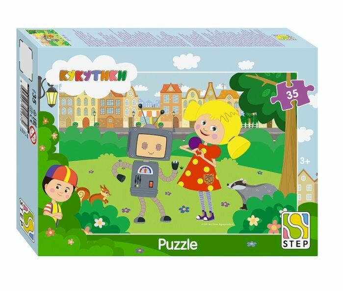 Пазлы Step Puzzle 35 элементов, "Кукутики", Биг Папа