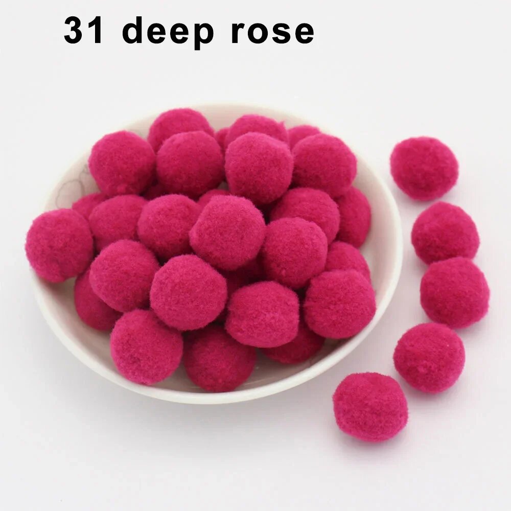 Розовые помпоны 10 мм, 200 шт, цвет 31 deep rose