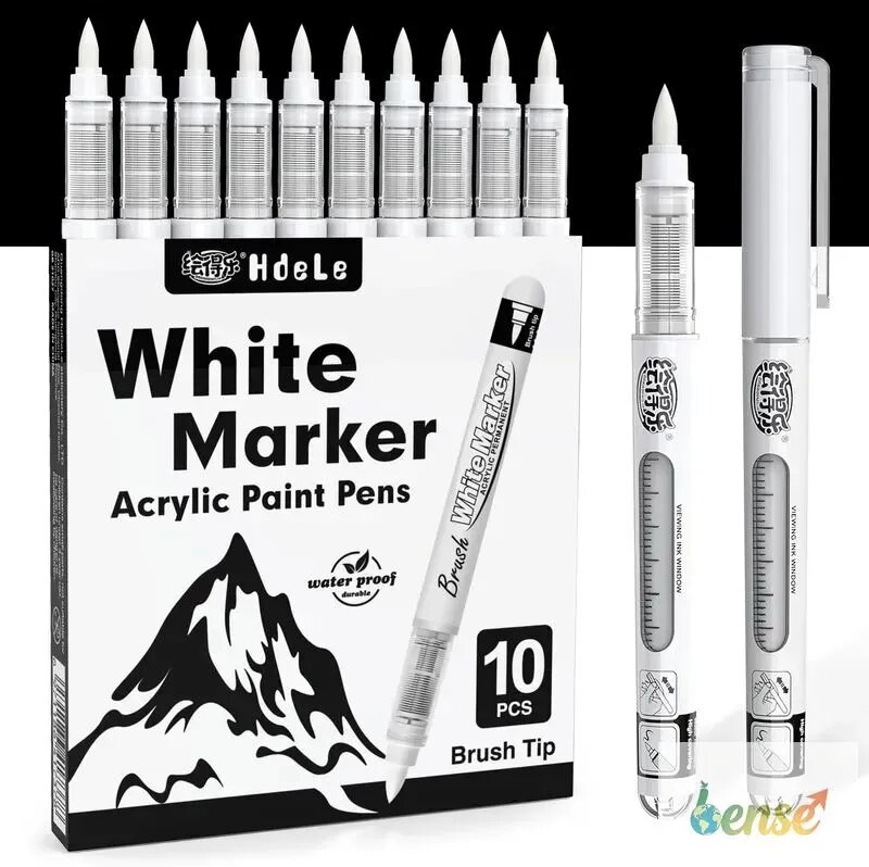 Набор белых акриловых маркеров для рисования, 10 шт. Кисть-перо для творчества