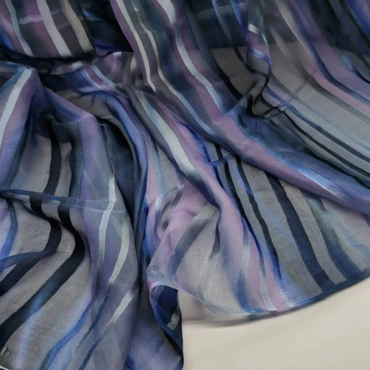 Мягкая шелковая ткань в полоску с эффектом омбре, флокированное платье-рубашка Cheongsam «сделай сам», свадебный материал для шитья
