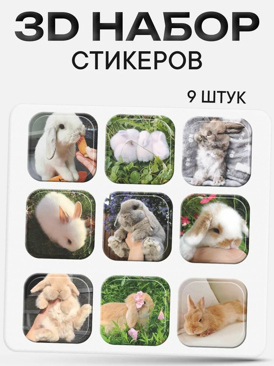 3D стикеры на телефон кролик