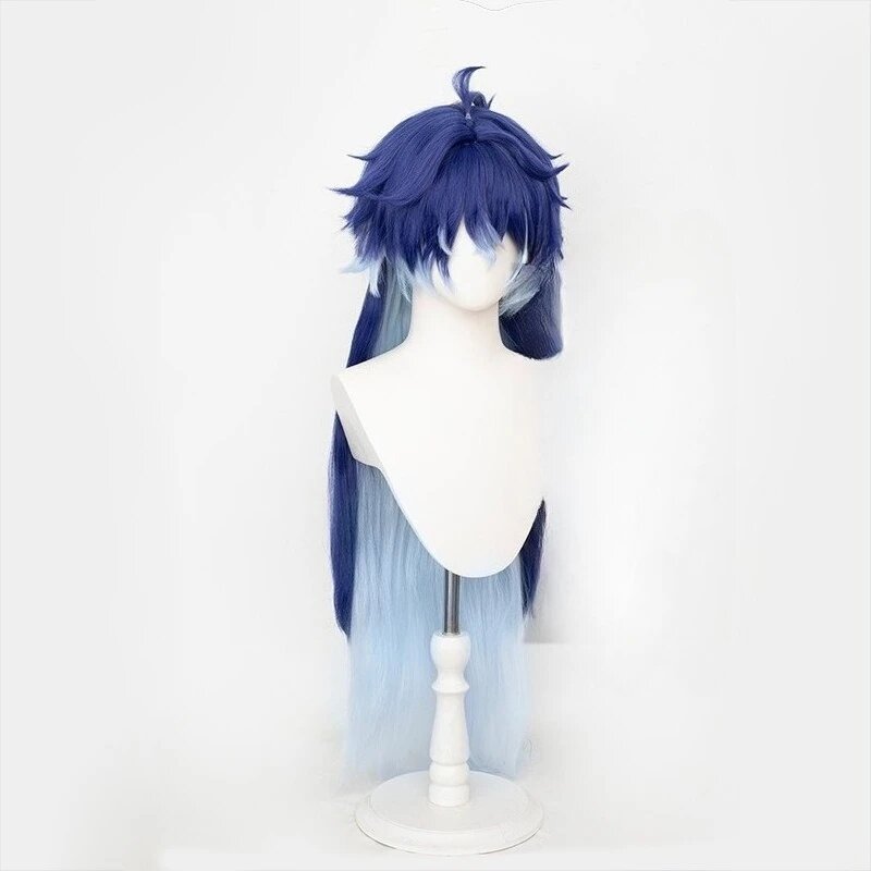 ANIMECC Косплей костюм Flins Genshin Impact для мужчин Темно-синий, XS, flins wig