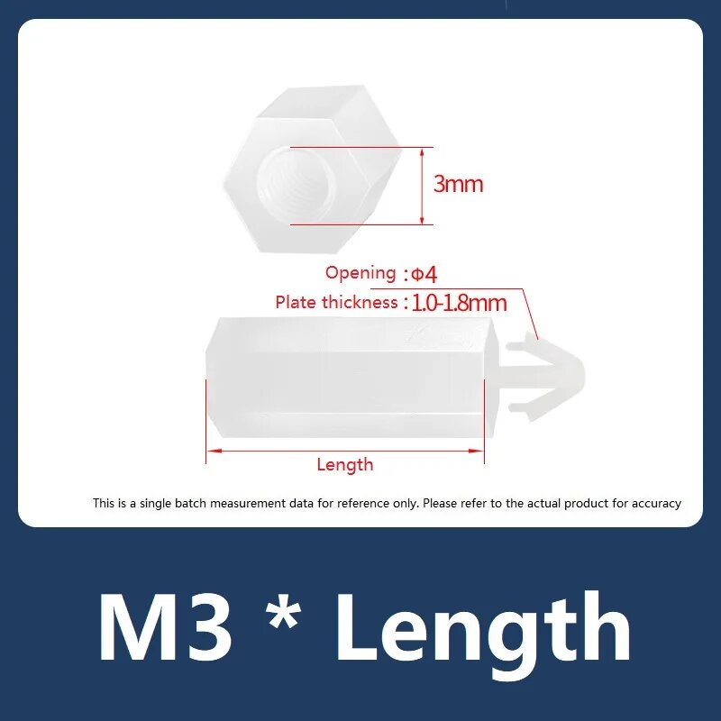 Нейлоновые дистанционные винты M3 M4 белые 3-50 мм M3, 5mm(30pcs)