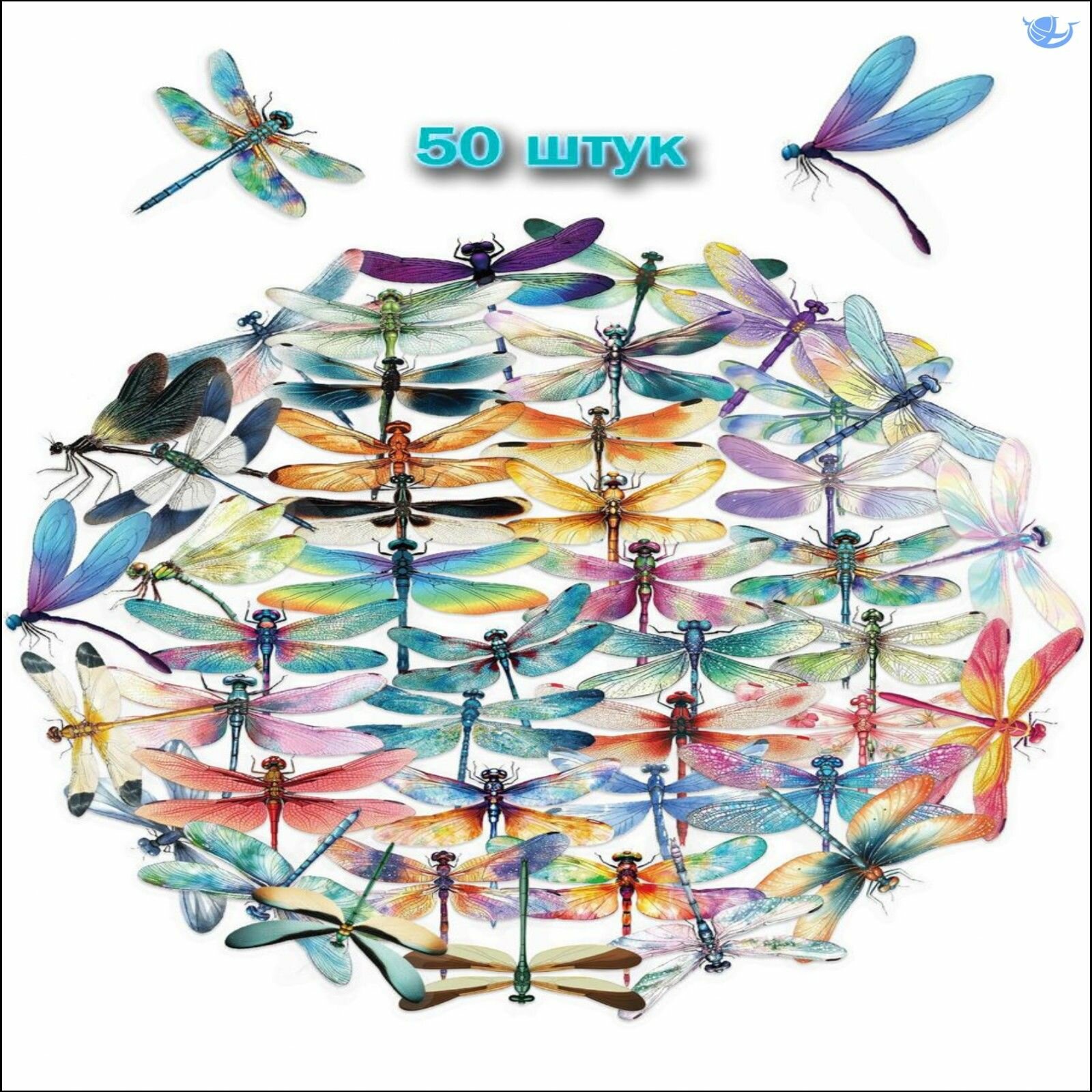 Наклейки насекомые стрекозы, 50 шт водонепроницаемых ПВХ наклеек 4-7 см для телефона, ноутбука, гитары, чемодана, скейтборда, холодильника, велосипеда, дневника