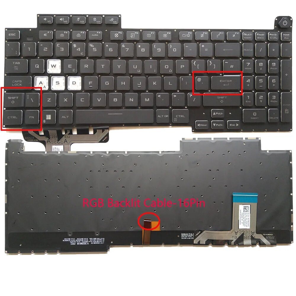 Английская RGB клавиатура с подсветкой для Asus ROG Strix G17 G713 G713Q G713QE G713QM G713QR