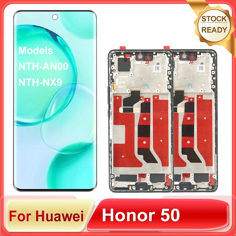 Протестированный ЖК-дисплей 6,57 дюйма для Huawei Honor 50, сенсорный Emerald Green Frame
