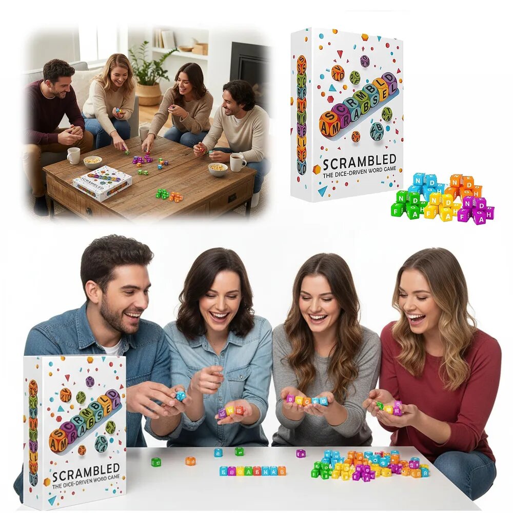 Словесная игра с кубиками Scrambled Dice для 1 5 игроков - настольная игра из картона