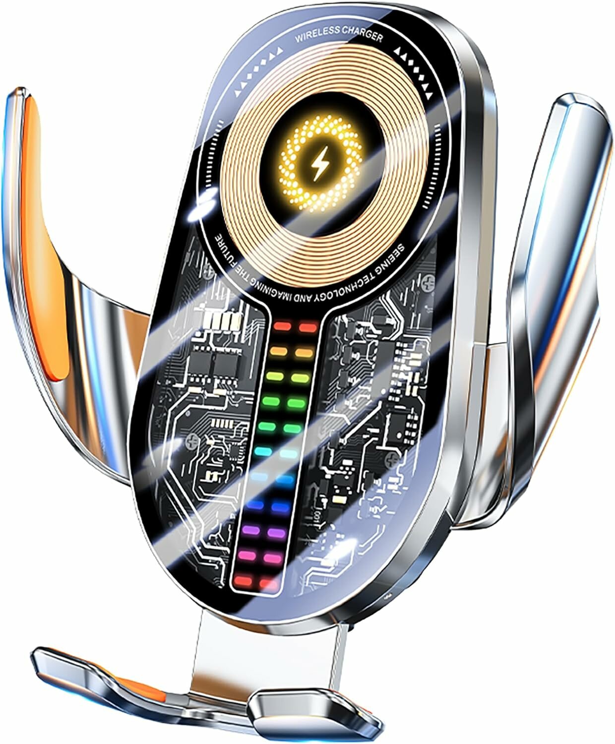 Крепление для беспроводного автомобильного зарядного устройства. Держатель для сотового телефона. Автомобиль с автоматическим зажимом. 3-осевое регулируемое крепление для телефона для вентиляционного отверстия автомобиля с быстрой зарядкой 15 Вт и ультрат