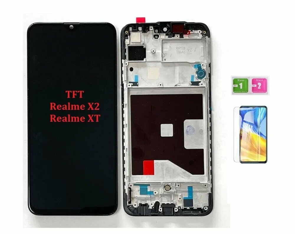 Дисплей с рамкой Для Realme XT RMX1921 Realme X2 RMX1991/1992/1993 TFT LCD с сенсорным экраном