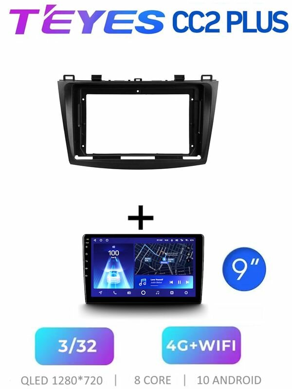 Магнитола 9" Teyes CC2 Plus 3/32 Gb для Mazda 3 2 2009-2013