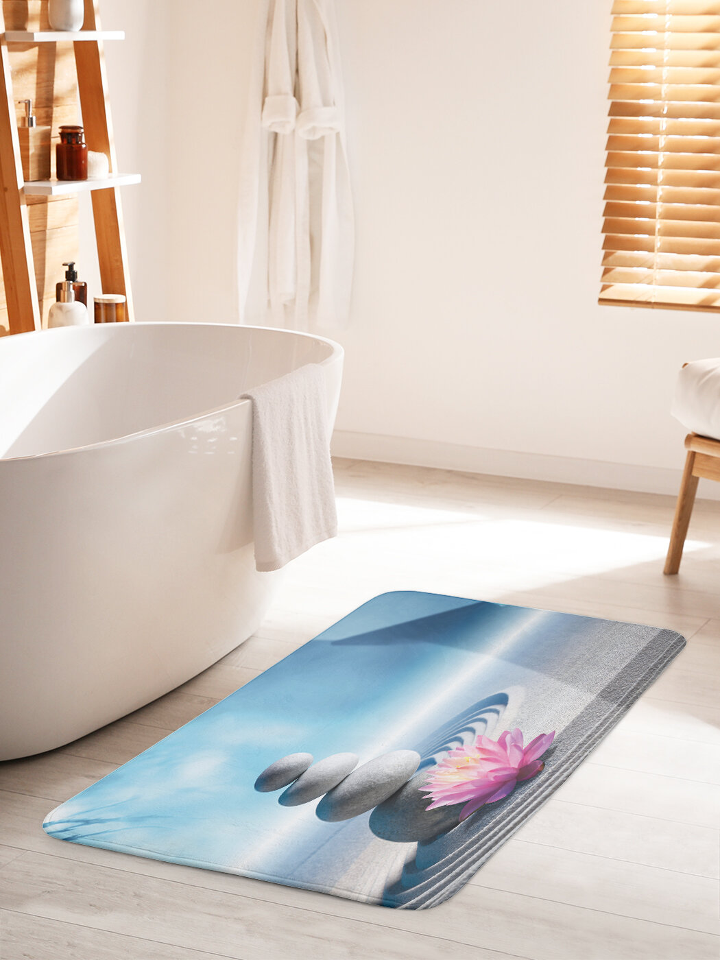 Коврик для ванной комнаты и туалета противоскользящий "Каменный сад" 60х100 см, JoyArty