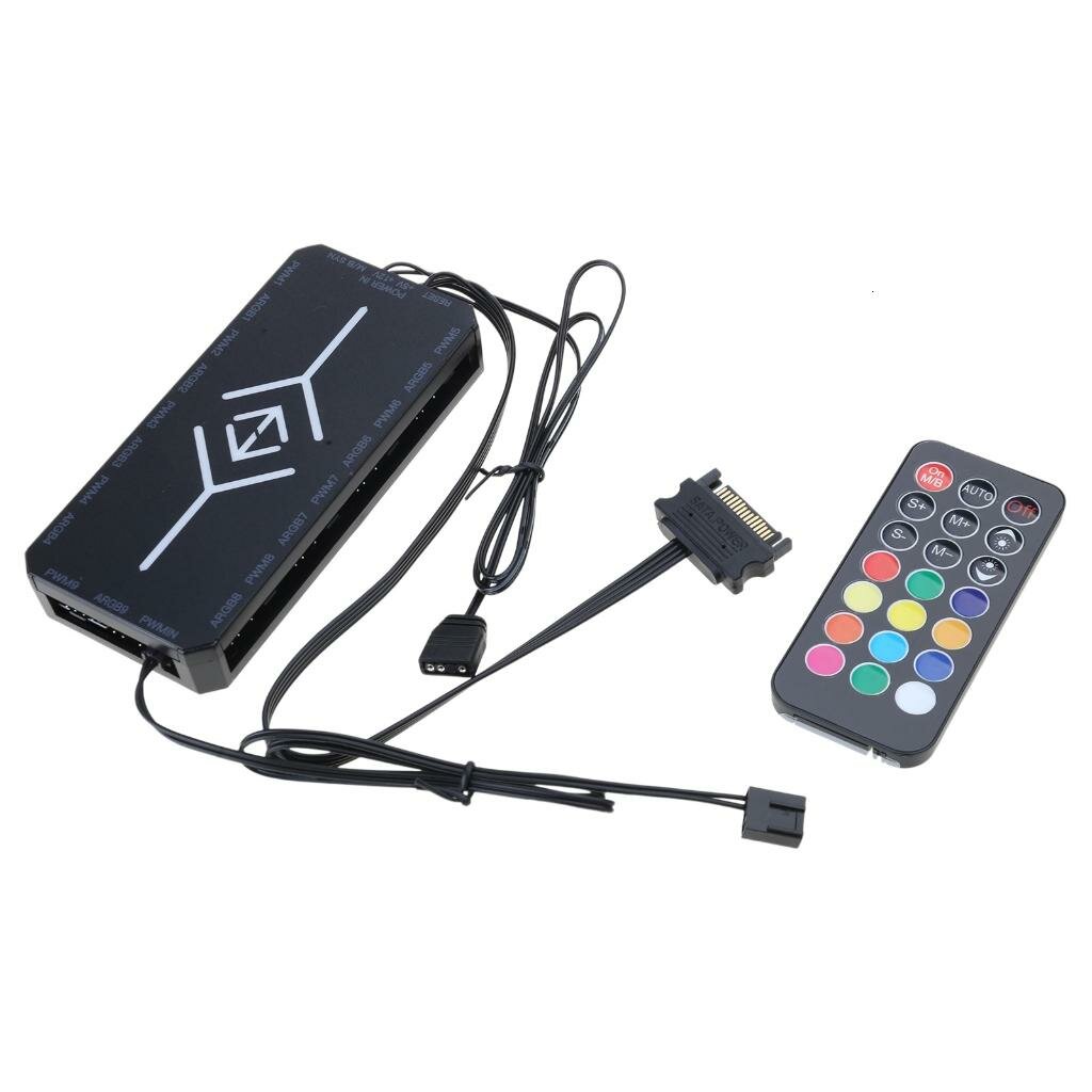 ARGB-хаб для вентиляторов с пультом управления