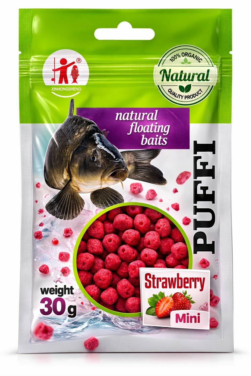 Насадочные Бойлы "Клубника", для карпа, сазана, пресноводная рыбалка, 30 г