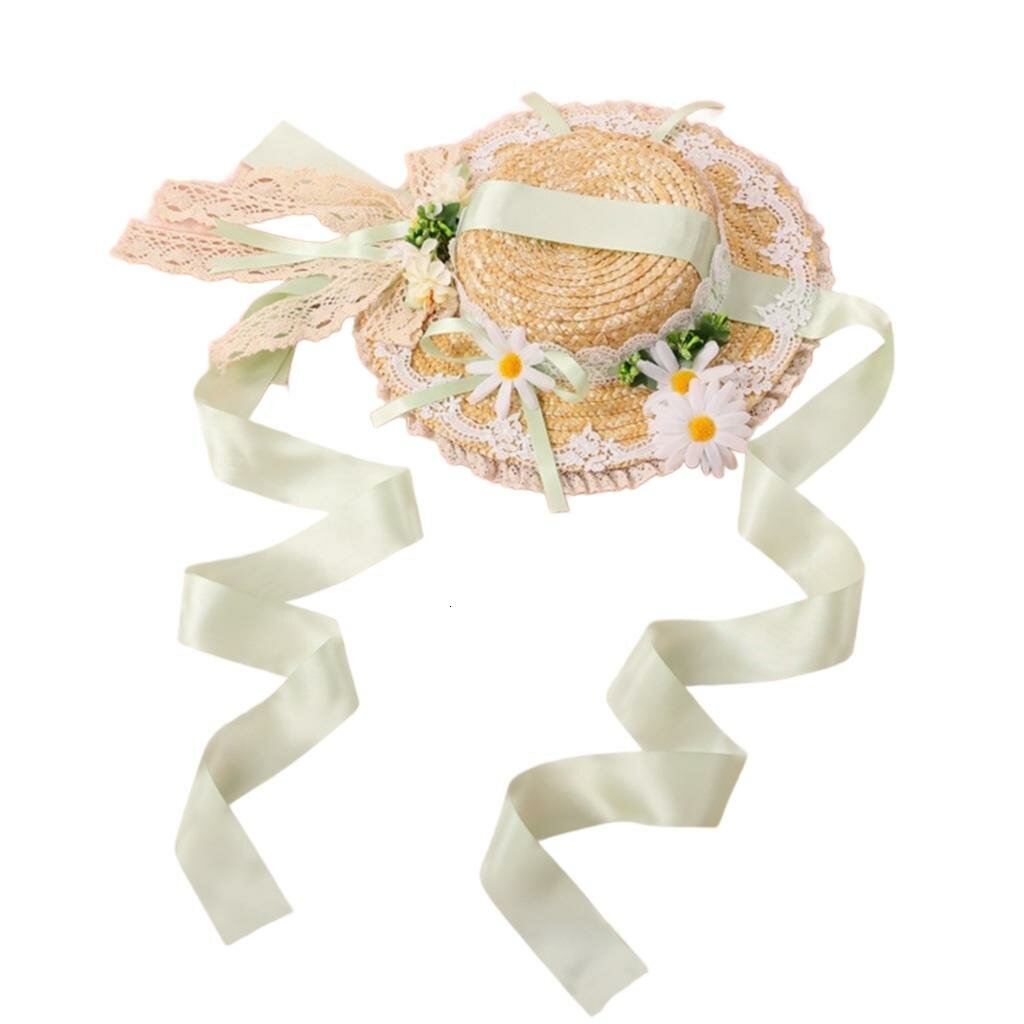 Панамская шляпа с кружевом для женщин, Зеленый