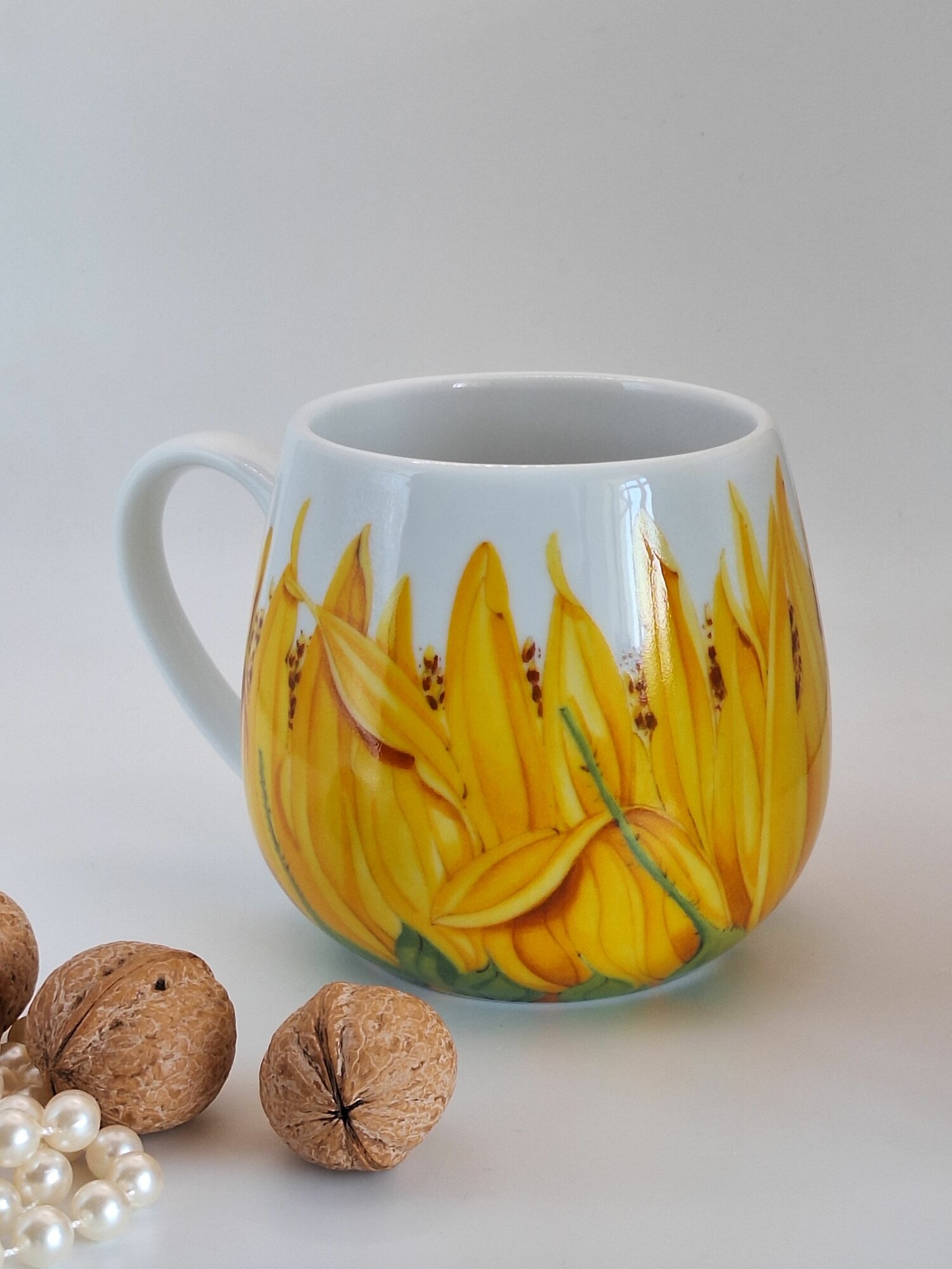 Чашка винтажная Кёниц Подсолнечник Sunflower Konitz Германия 400 мл. 9 см.