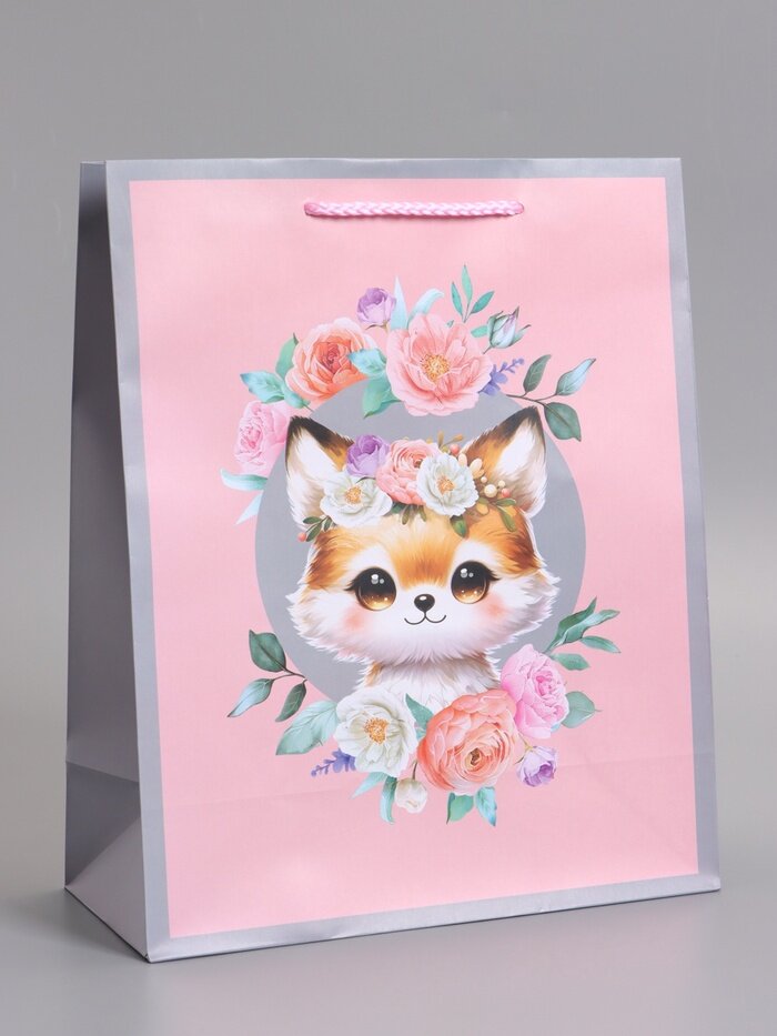 Пакет подарочный ламинированный «Милый котик», 26×12×32 см