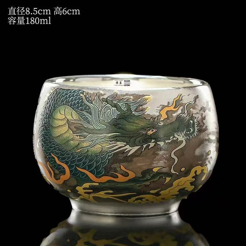 Посеребренная чашка мастера, керамическая чайная чашка, эмалированная чайная чаша большого объема, одиночная чайная чашка, чашка для воды.