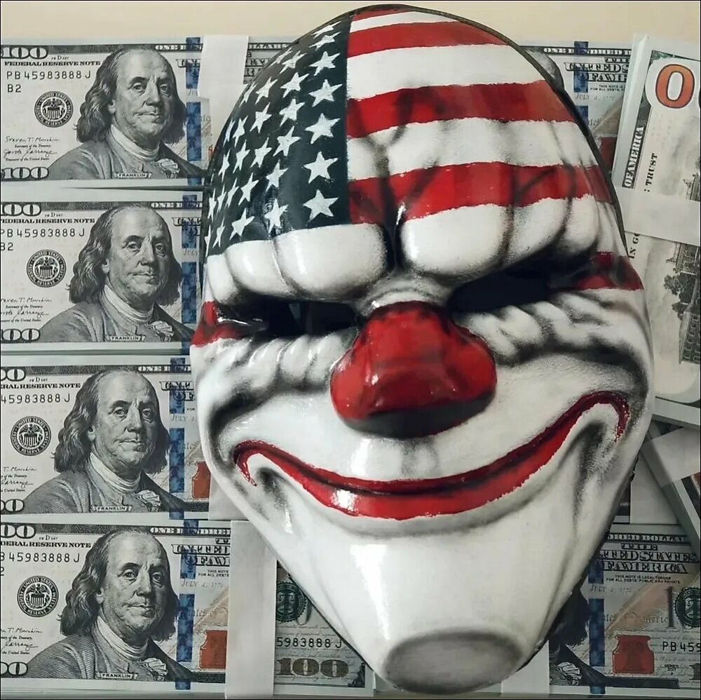 Карнавальная маска payday Даллас, маска на Хэллоуин злой клоун. Ручная работа