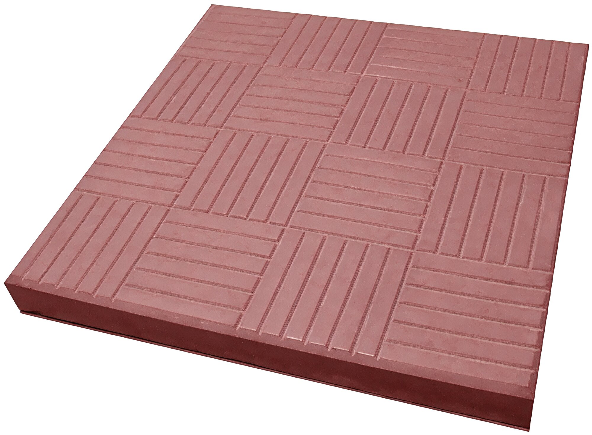 Тротуарная плитка Паркет, красная, 30 см х 30см х 3 см, класс эконом