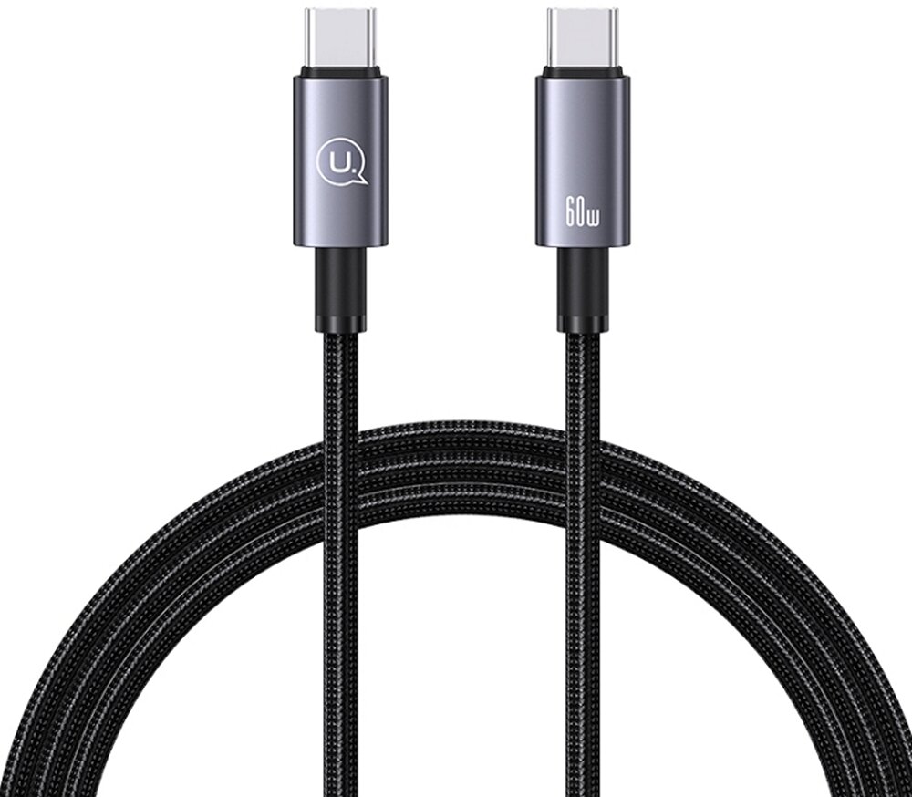 Кабель Usams US-SJ661(SJ661USB01), Type-C To Type-C, 60W, 1.2m, Tarnish