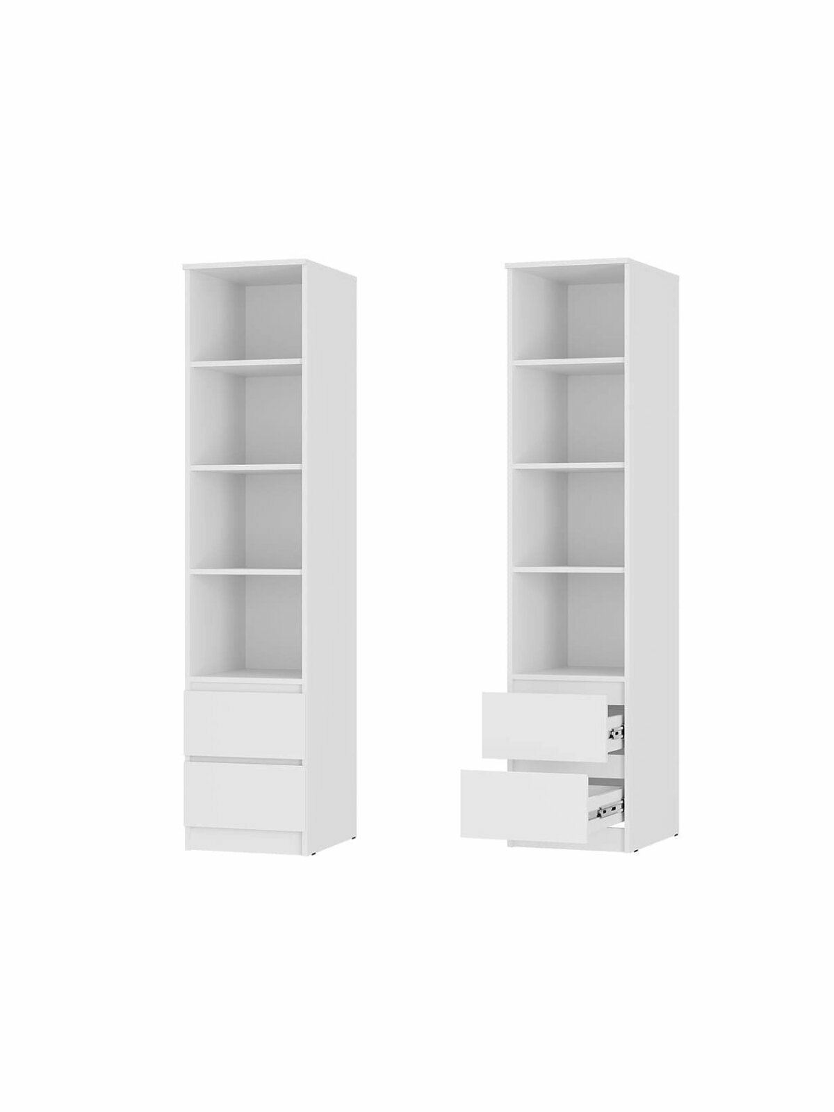 Пенал с открытыми полками "Симпл ПН-18" белый Huge Mebel. Ширина 402 Высота 1900. Пеналы