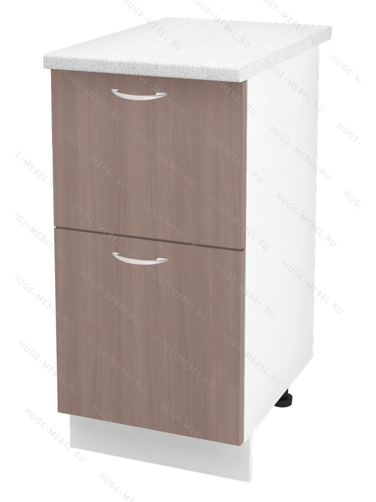 Нижний шкаф кухонный с двумя ящиками 400 Дина (шимо темный) Huge Mebel. Ширина 400 Высота 840. Модули кухонные нижние Huge Mebel. Ширина 400 Высота 840