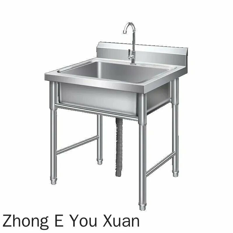 Мойка Кухни Из Нержавеющей Стали, Ванна Моечная Сварная Двухсекционная,50x50x80cm