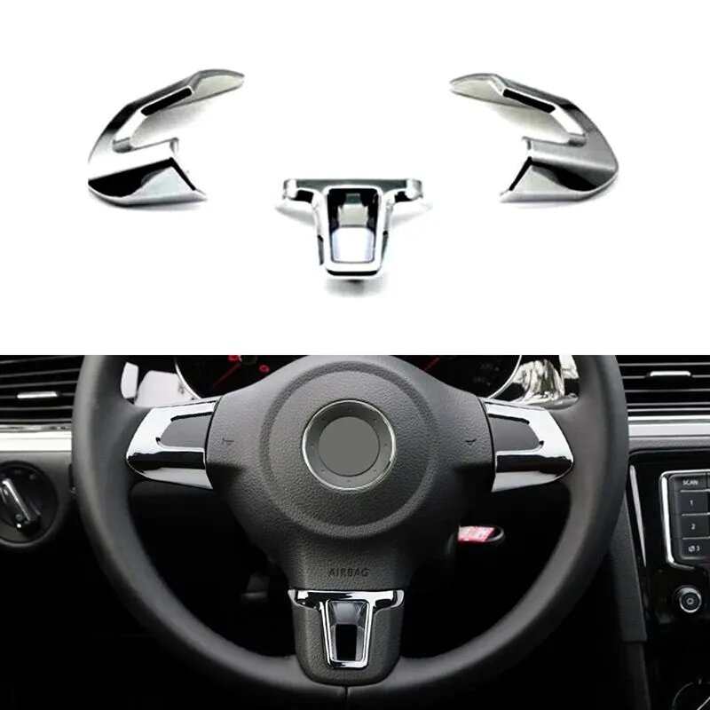 Накладка на рулевое колесо для Volkswagen VW Golf 6 POLO JETTA MK6 Bora Sagitar,3 шт.