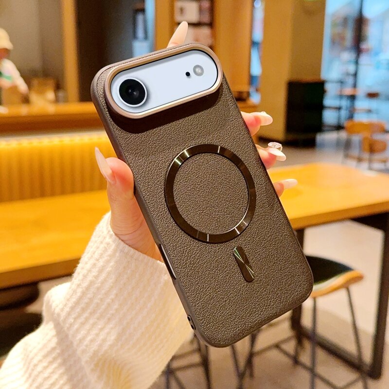 Чехол Для Apple iPhone 17 Air / Айфон 17 Air, soft touch, чехол-кардиомонитор, искусственная кожа, поликарбонат (PC), защита камеры, ударопрочный, усиленные углы, Apple, Apple iPhone 17 Air, black,