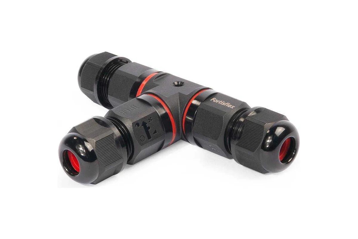 Кабельный коннектор FORTISFLEX ffc-31/3р-ip68 Т‑образный с силиконовым уплотнителем IP68 черный