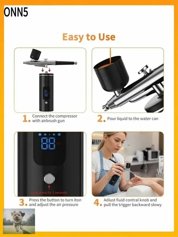 Беспроводной Аэрограф С Воздушным Компрессором, Набор Для Аэрографа Ногтей, Моделей, Обуви, Тортов, Волос, Росписи А