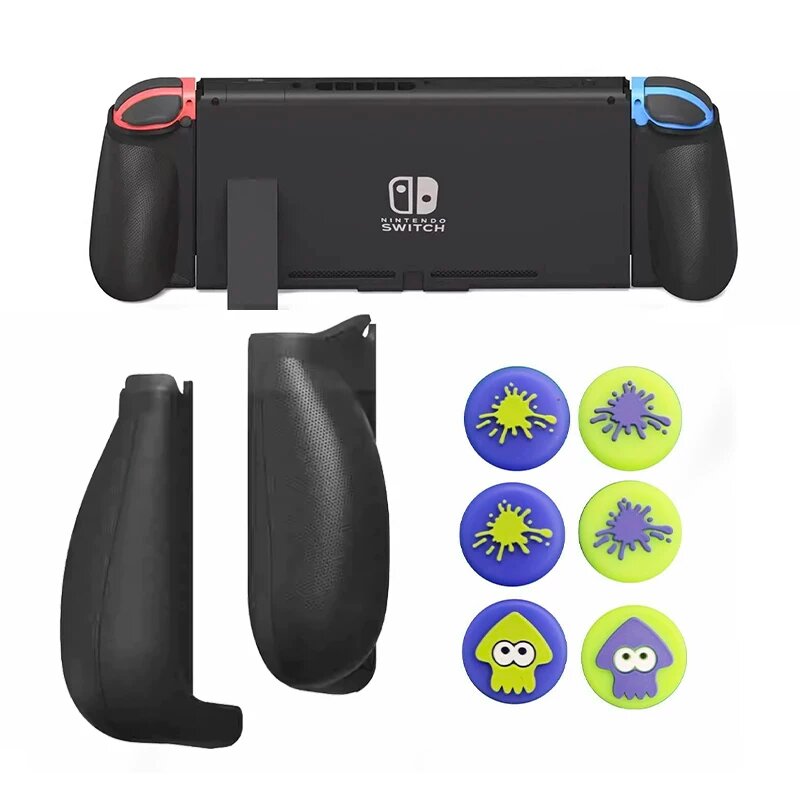 Черный держатель Joy-Con с 6 джет-тематическими ручками для Nintendo Switch, удобный комплект, 1 держатель + 6 ручек