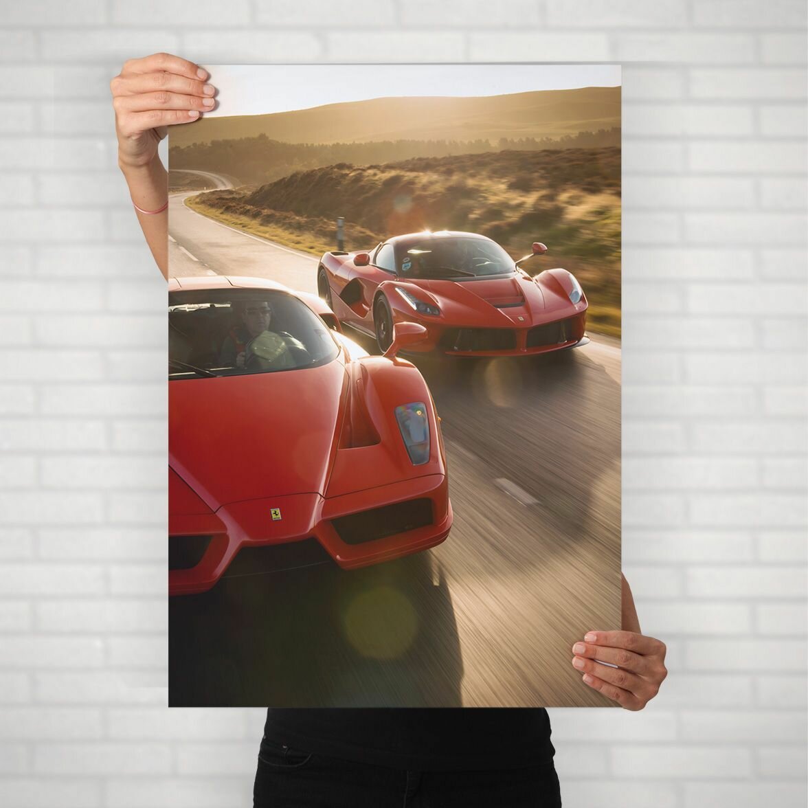 Плакат на стену для интерьера Спорткар (Ferrari LaFerrari 7) - Постер по спортивным гоночным машинам автомобилям формата А2 (42x60 см)
