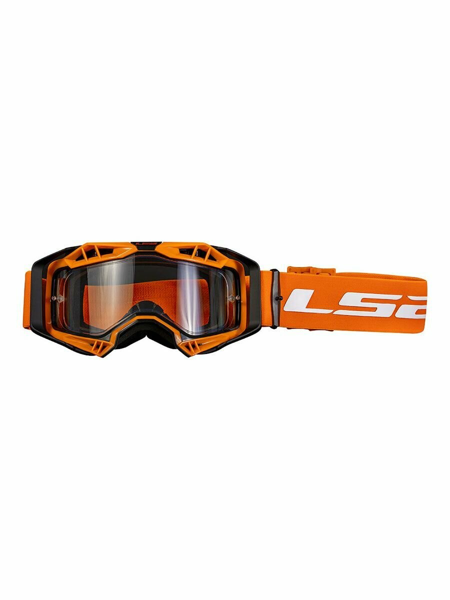 Кроссовые очки ( мотоочки или мотомаска ) LS2 AURA ENDURO SERIES Black H-V Orange/Clear Visor