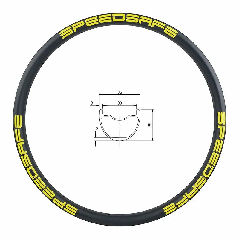 Speedsafe 29er MTB обод карбоновый 28H Clincher Tubeless matte