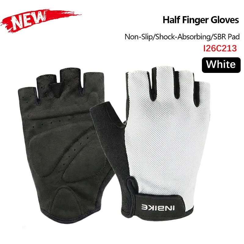 Велоперчатки INBIKE Half Finger C213 White, XXL, черные