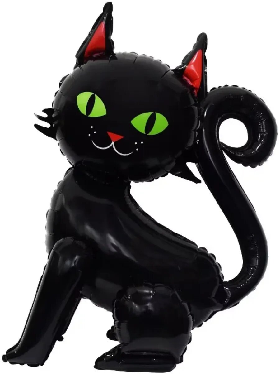 Шар (24'/61 см) Фигура 3D, Котенок, Черный, 1 шт. в уп.