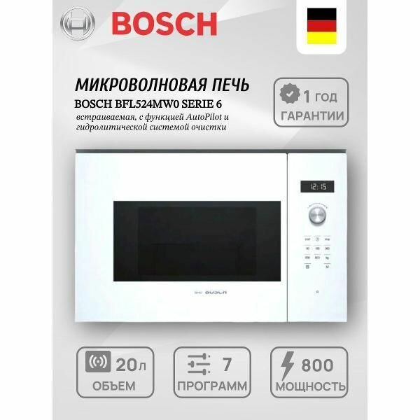 Встраиваемая микроволновая печь Bosch Микроволновка