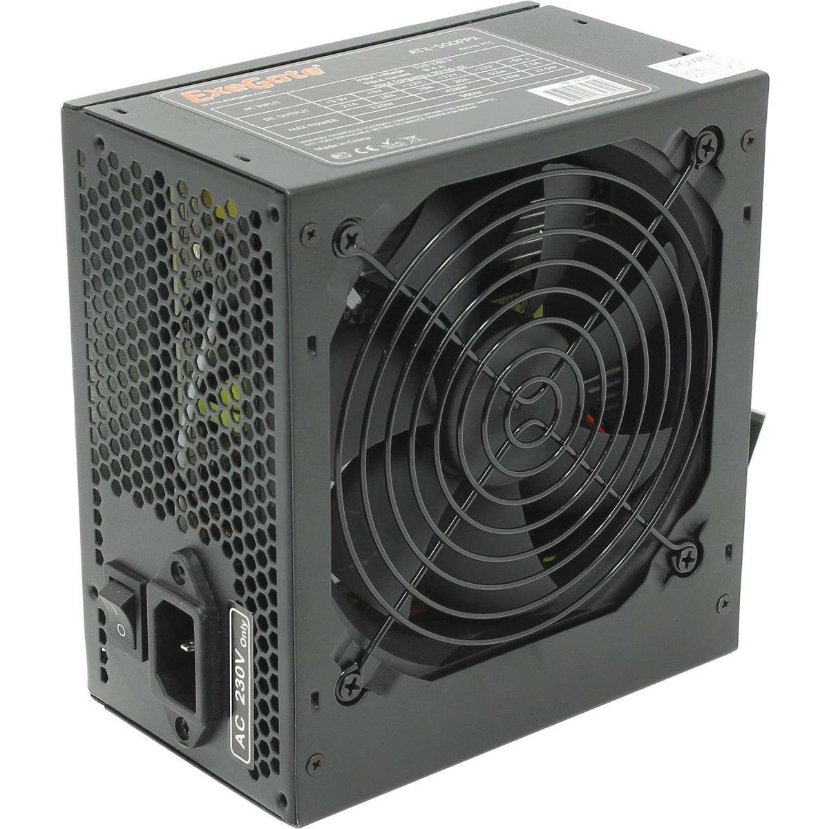 Блок питания ATX 500Вт Exegate ATX500-PPX (20+4pin) APFC 120mm fan 4xSATA 3xIDE [EX221641RUS]