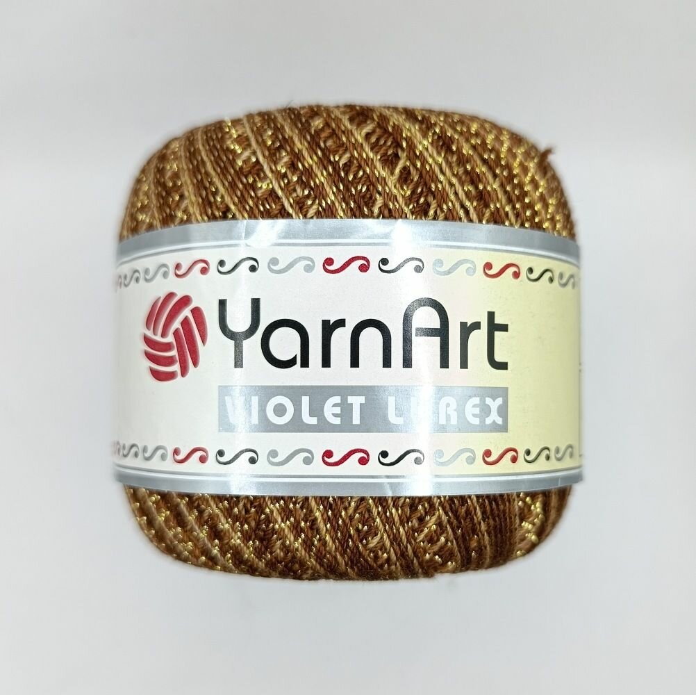 Пряжа для вязания YarnArt Violet melange lurex 217 коричневый 4 шт 50 гр/270 м 96% хлопок мерсеризованный, 4% люрекс