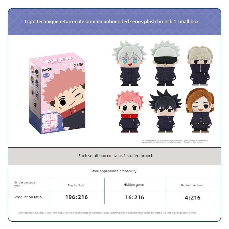 Плюшевый брелок Kaya Jujutsu Kaisen из серии Blind Box в сидячей позе, официальный аутентичный аниме-мерч, детская