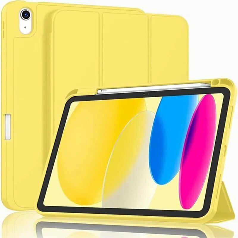 Акриловый чехол для iPad 11 2025 (A16), iPad 10 2022 (10,9 ") с держателем для карандашей, прозрачной спинкой, ультратонким защитным чехлом, автоматическим сном / бодрствованием