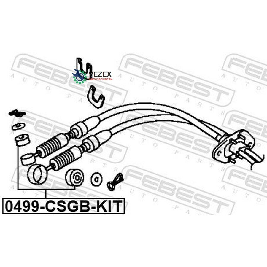 FEBEST 0499CSGBKIT к-кт втулок кулисы КПП! 2шт.\ Mitsubishi Lancer 03-13/Outlander 03-07