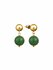 Серьги LU Jewel, нефрит, размер 6 мм, золотой, зеленый