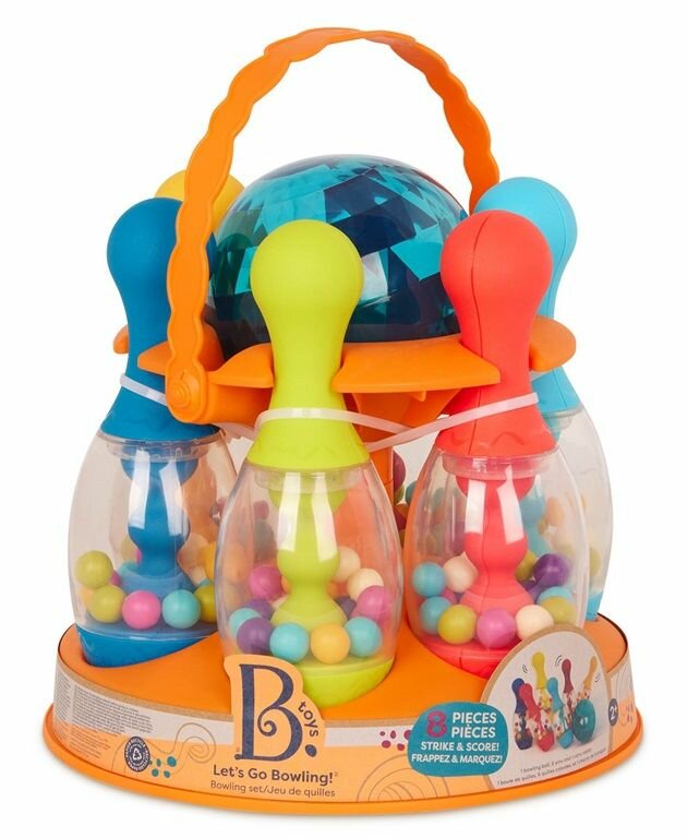 Набор для подвижных игр B.Toys - Детский боулинг Lets Glow Bowling, цвет оранжевый, 2+ лет. - Би. Тойс BX2225Z