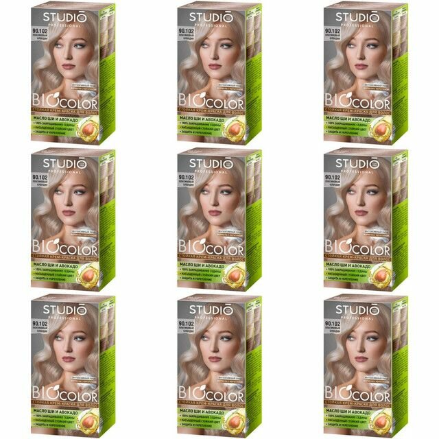 Studio Professional Essem Hair Краска для волос BioColor, 90.102 Платиновый блондин, 115 мл, 9 шт.