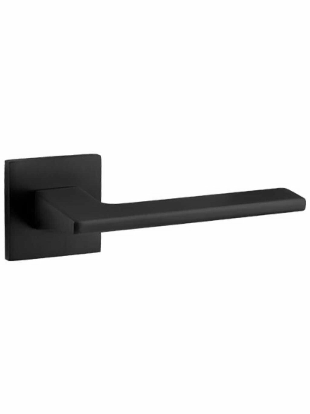 Ручка дверная Code Deco Slim H-30134-A-BLM, на квадратной розетке, алюминий, цвет черный матовый, комплект 2 шт.