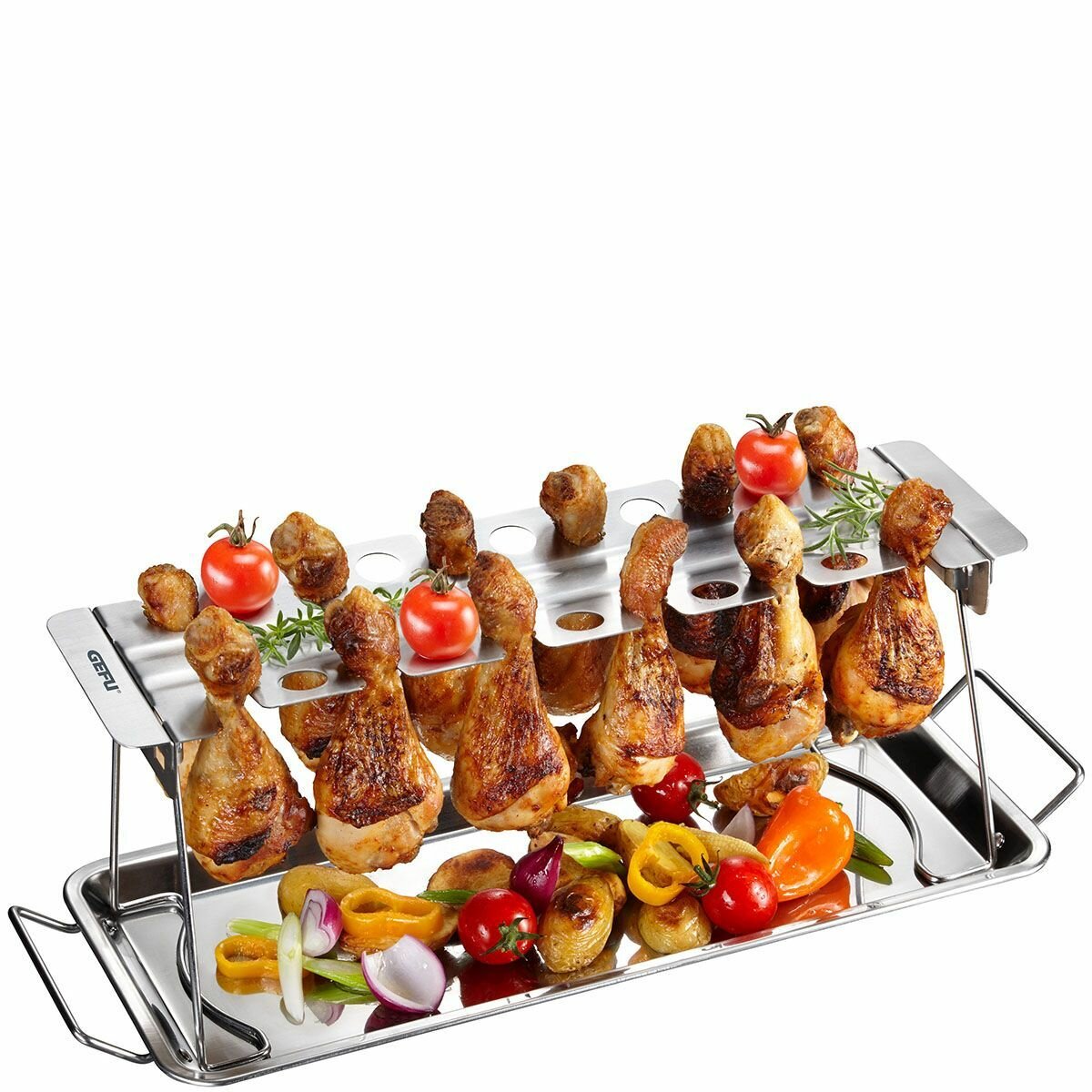 Решетка-гриль Gefu BBQ - для приготовления ножек и крылышек, 43х15.7х3 см см - Гефу G-89259