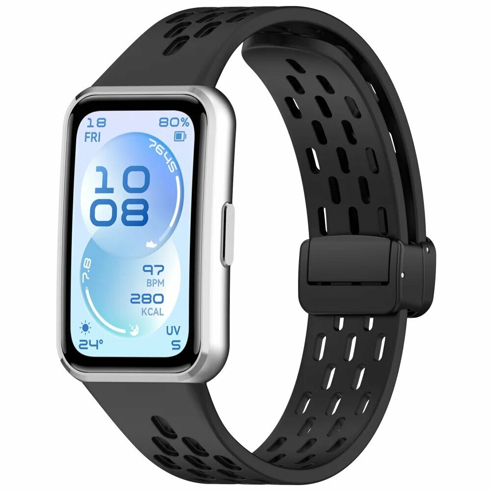 Стильный силиконовый ремешок с застежкой-клипсой и перфорацией для Huawei Band 11/Huawei Band 11 Pro/Huawei Band 11 NFC