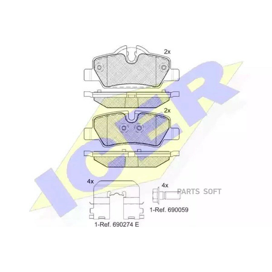ICER 182190 Колодки торм. диск. MINI (F56) (12/13-)